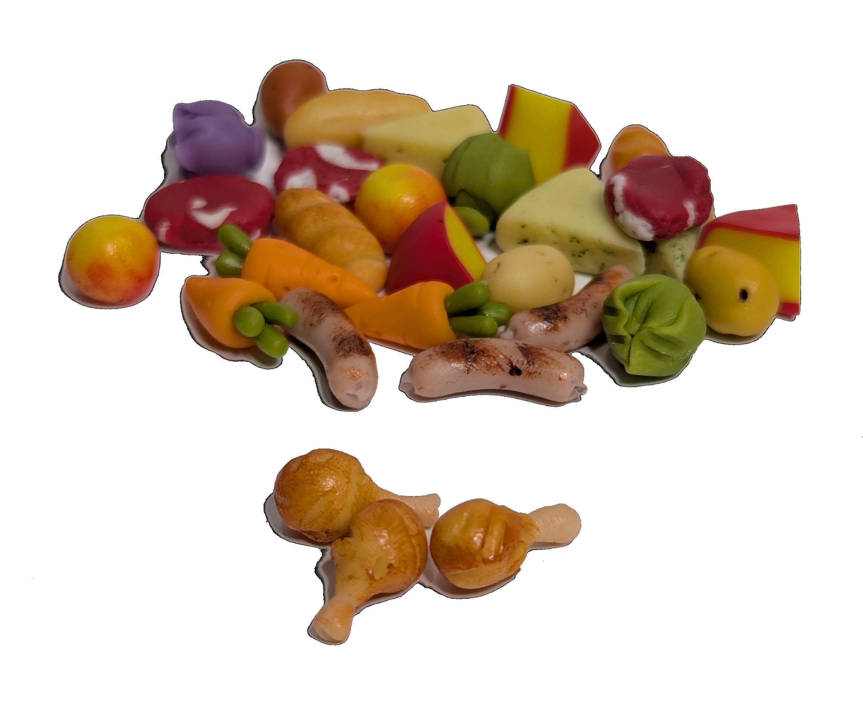 20 Miniature Food Tokens – Handmade Polymer Clay Rations for Dnd, TTRPG ...