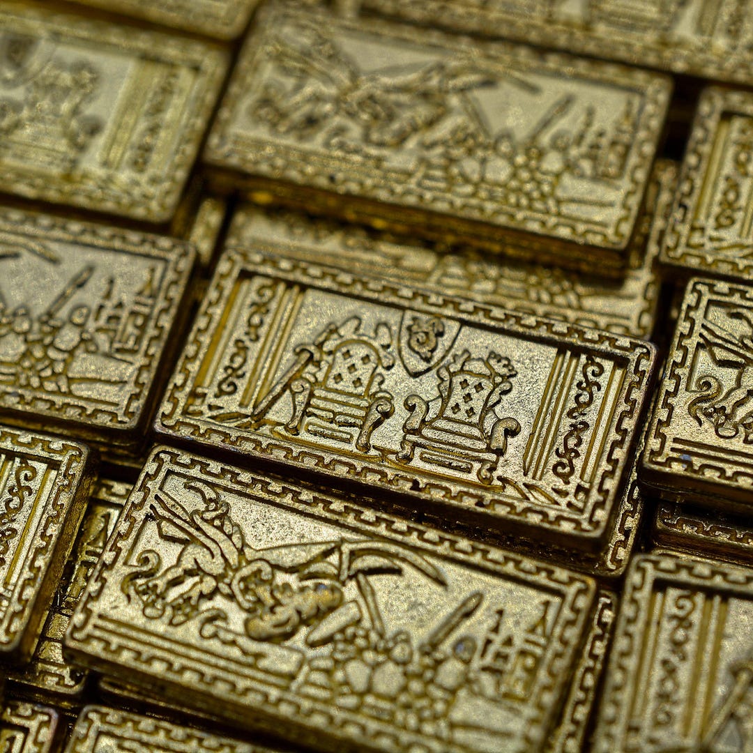 50 Gold Metal Trade Bars, Game Coins, TTRPG Accessories, Dungeons and ...