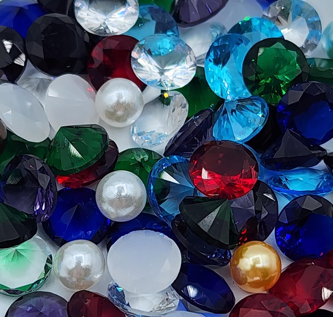 100 Enchanted Glass Gems and Plastic Pearls – Fantasy Tokens for Dnd ...