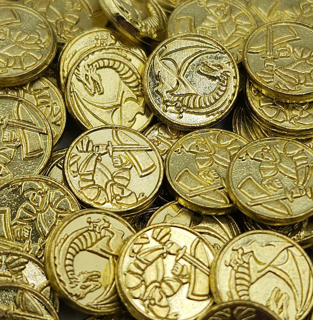500 Gold Dnd Metal Game Coins, TTRPG Accessories, Currency for Wyvern ...