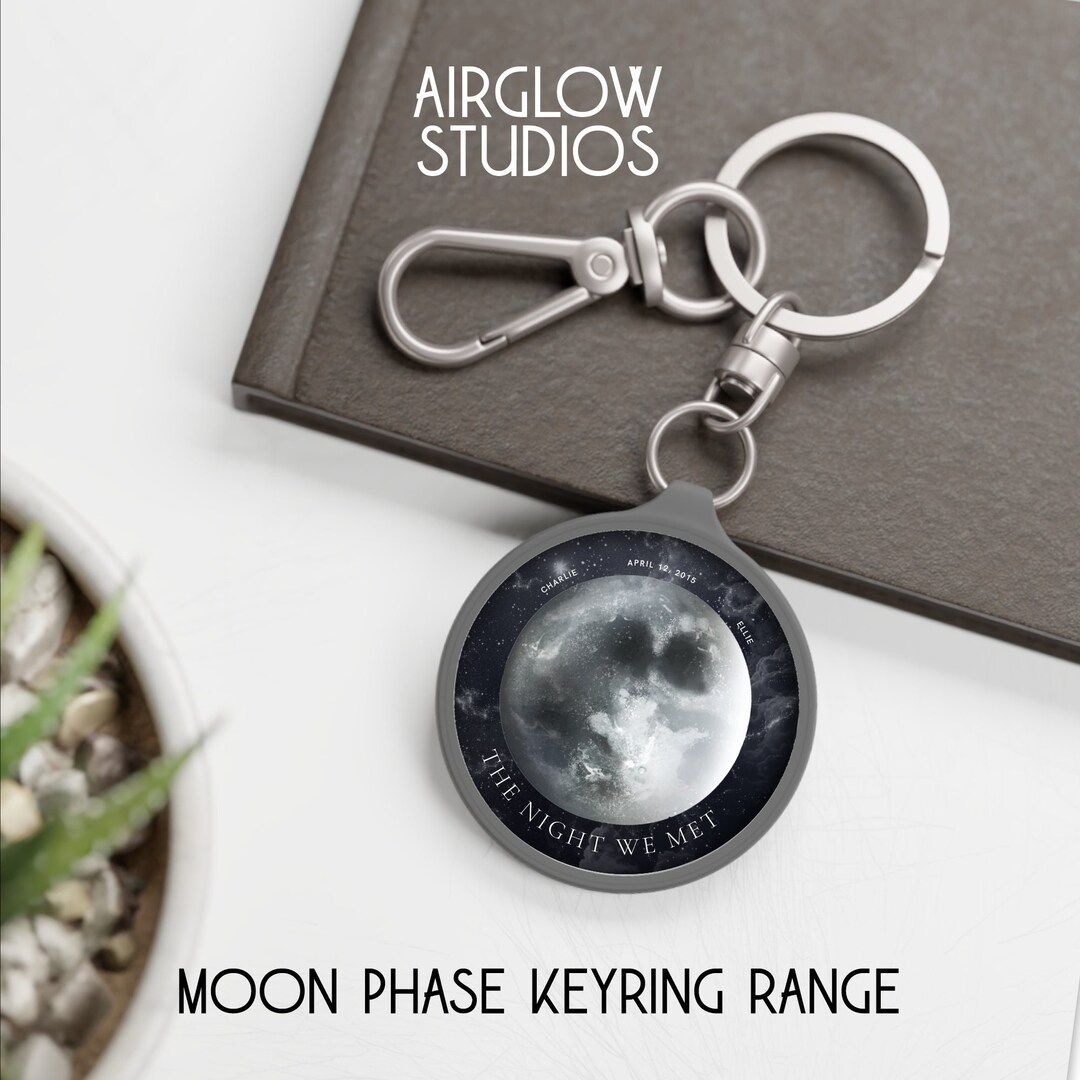 Personalised Moon Phase Keyring, Special Date Anniversary Gift, Moon ...