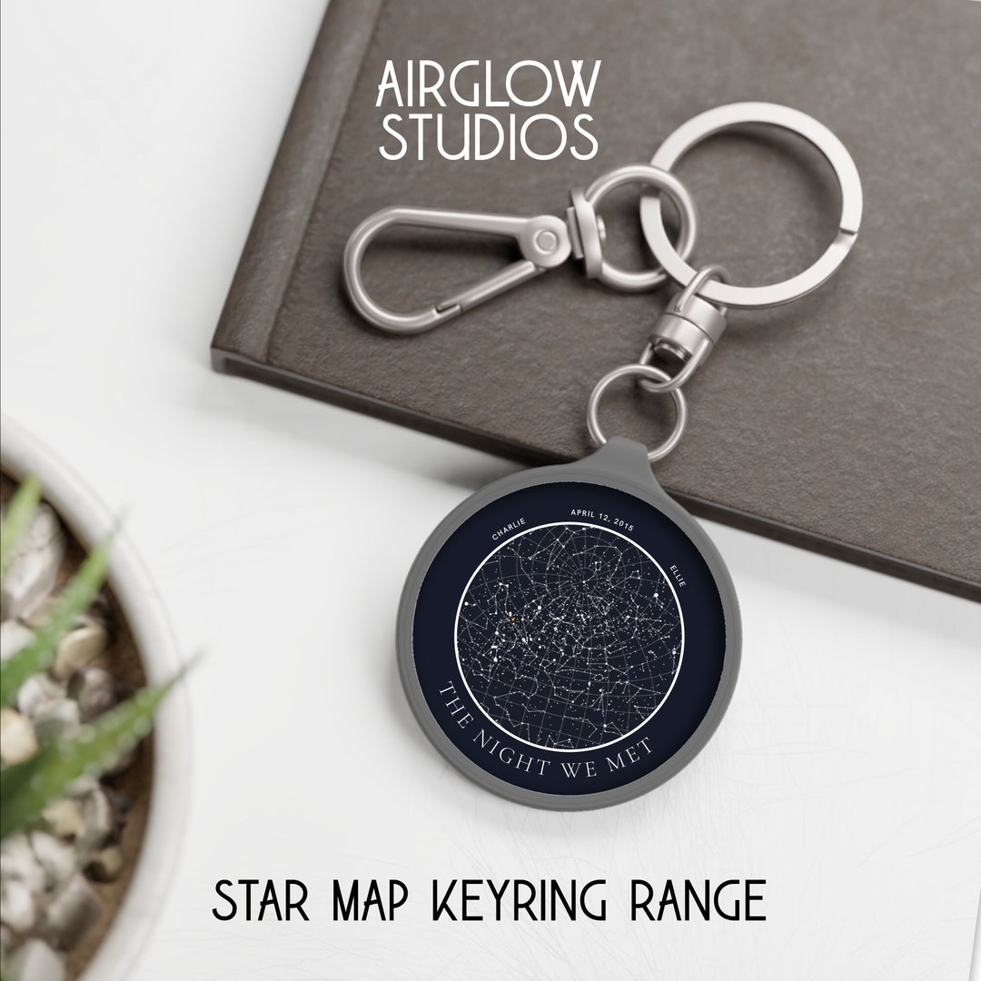 Personalised Star Map Keyring, Special Date Anniversary Gift, Night Sky ...