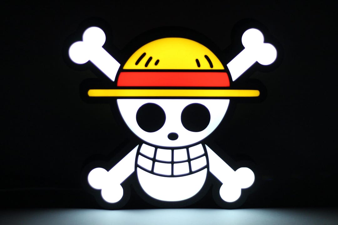 One Piece LED Lightbox, Anime, Luffy Flag - Etsy