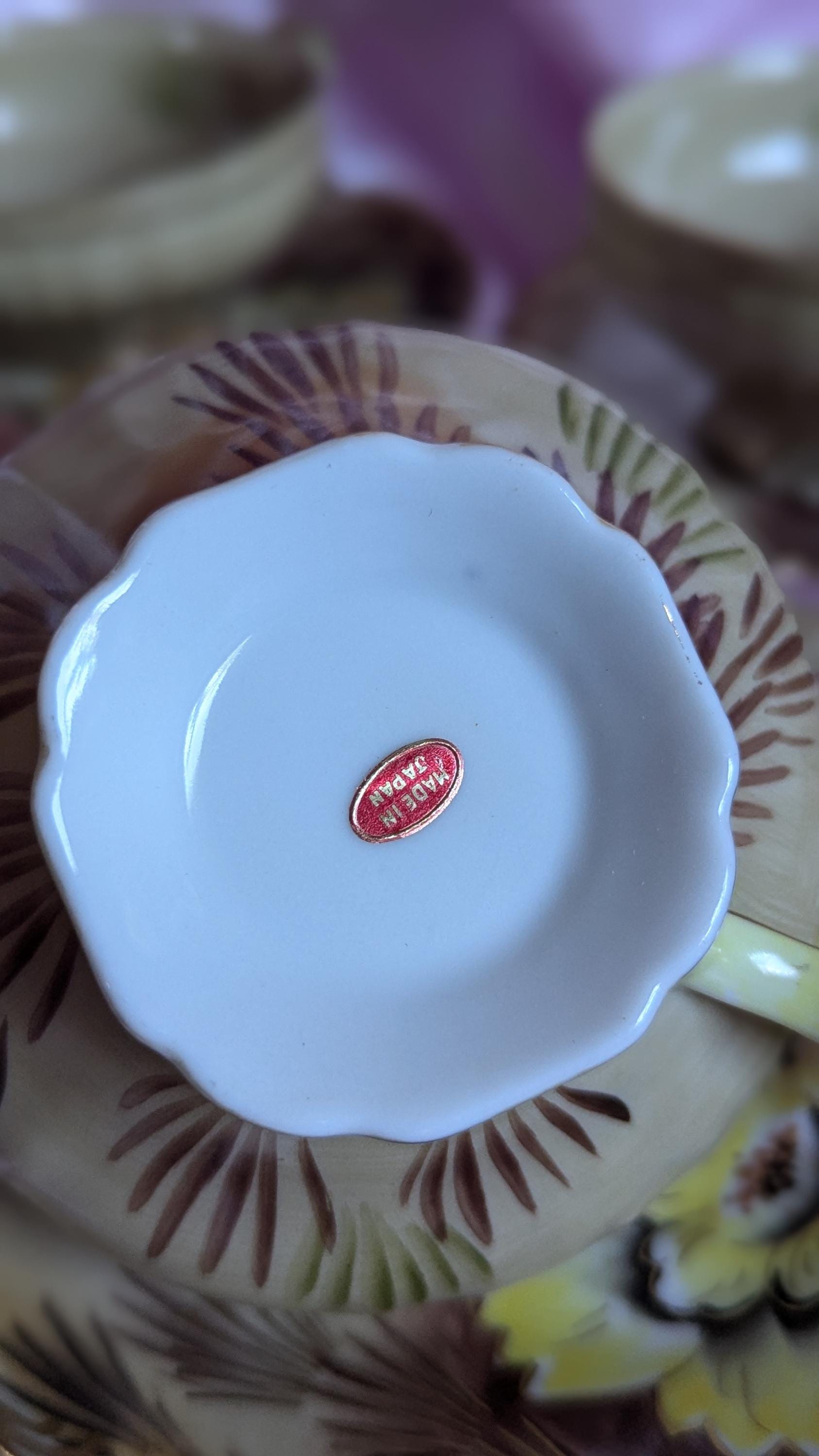 Vtg. Delicate Handpainted China Teacup & Saucer Sets Pattern "wild ...