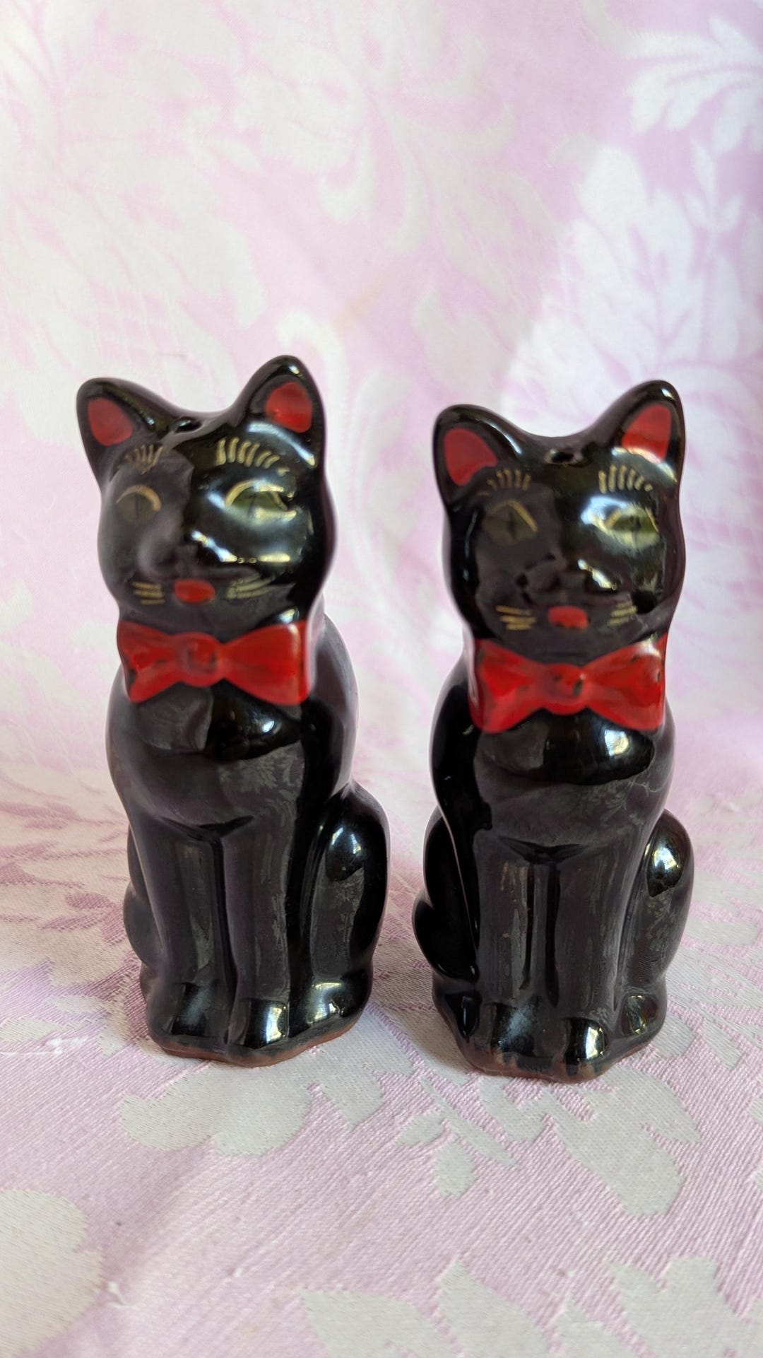 Vintage 1950's Shafford Black Cat Salt and Pepper Shaker Set Made in ...