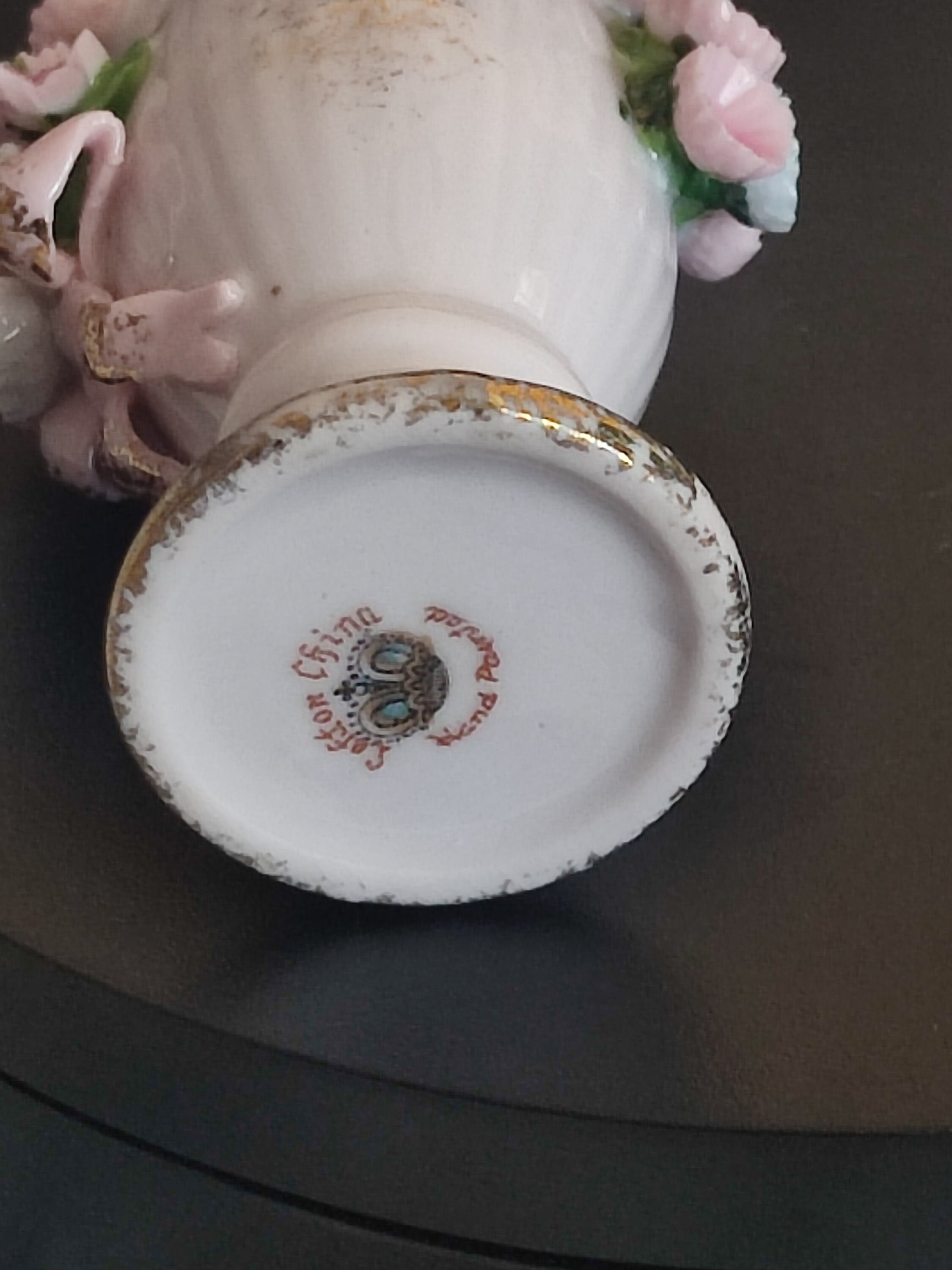 Vintage 1940's Lefton JAPAN Pink China With Applied Flowers and ...