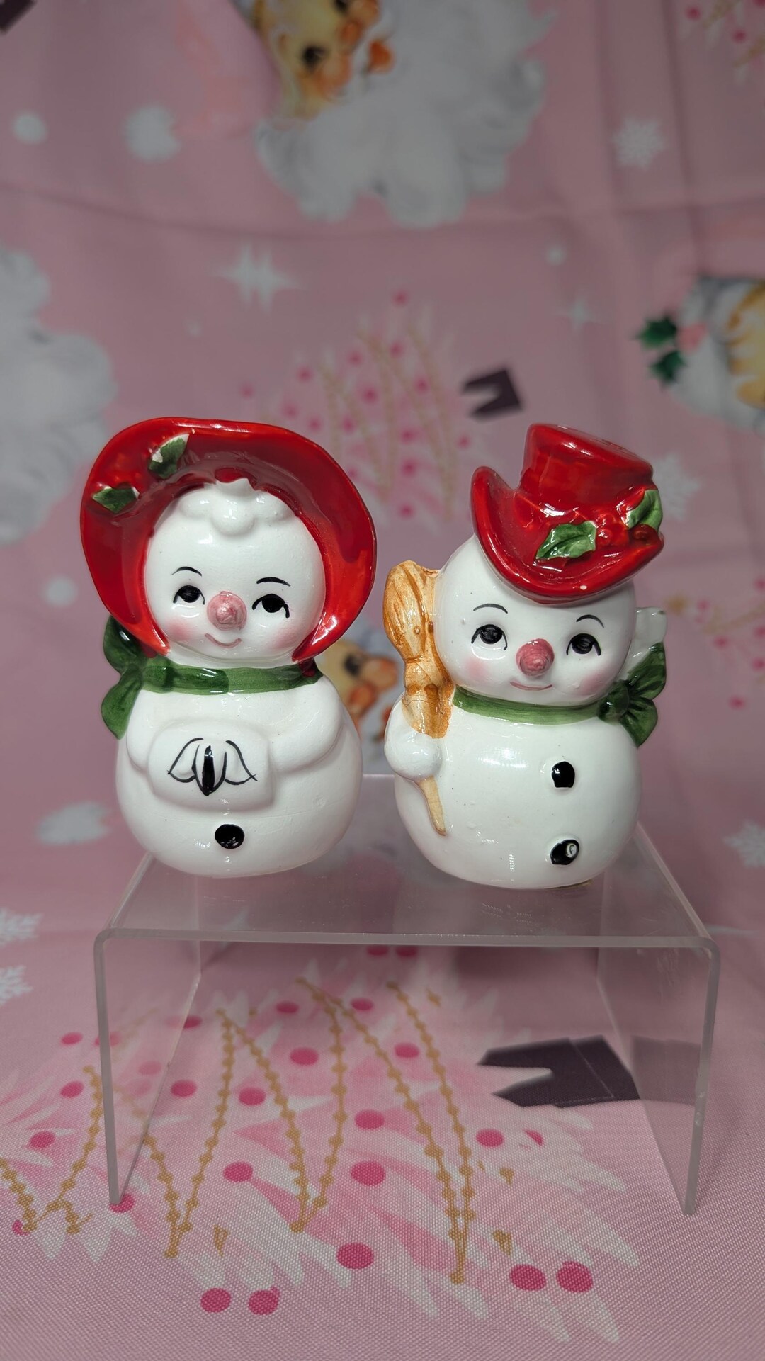 Vintage MCM LEFTON Mr. and Mrs. Snowman Salt and Pepper Shakers Set ...