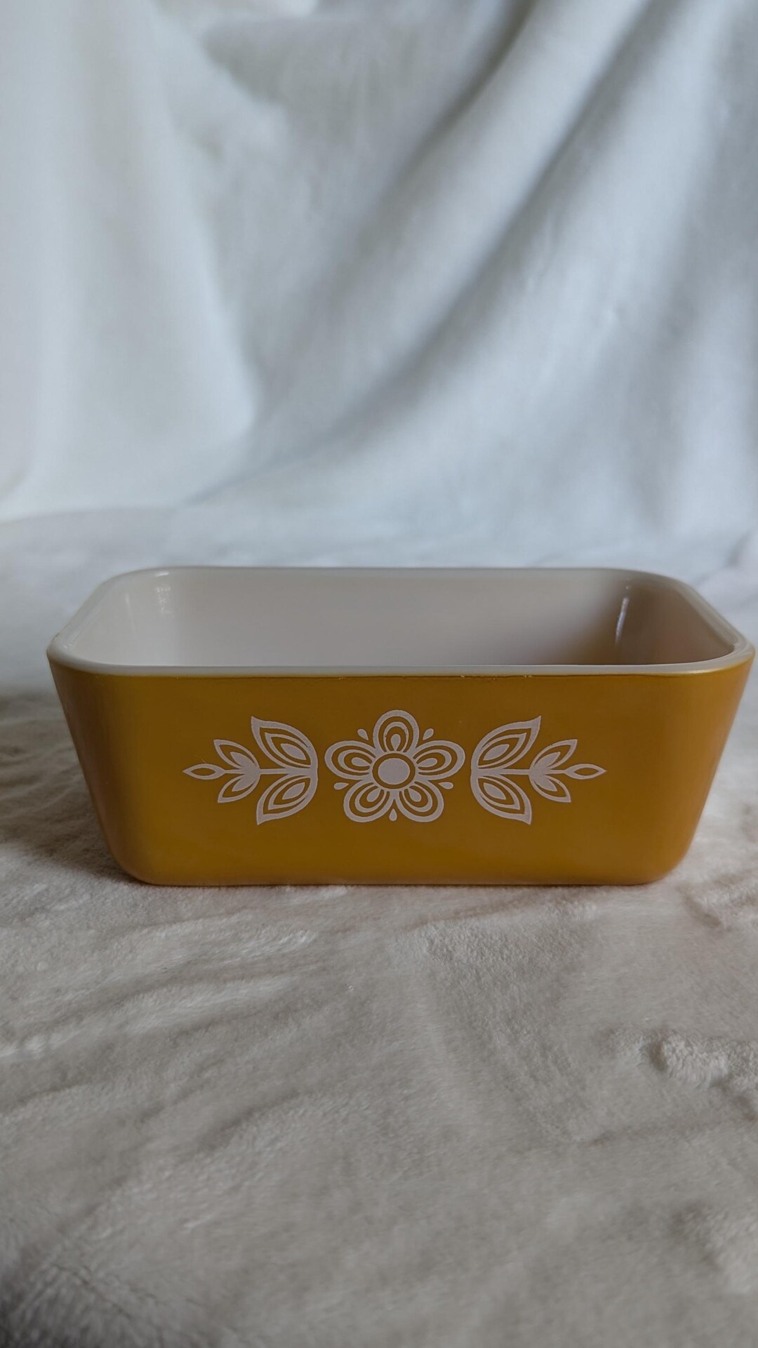 Vintage Pyrex Ovenware Mini Loaf Butterfly Gold 1 1/2pt. Made in the ...