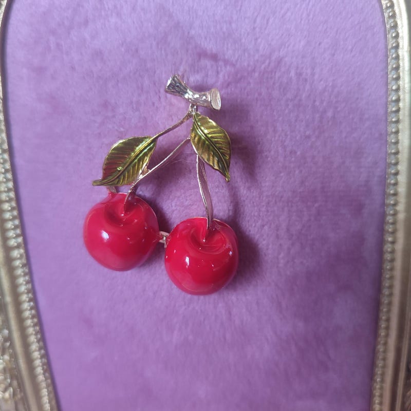 Cherry Brooch - Etsy