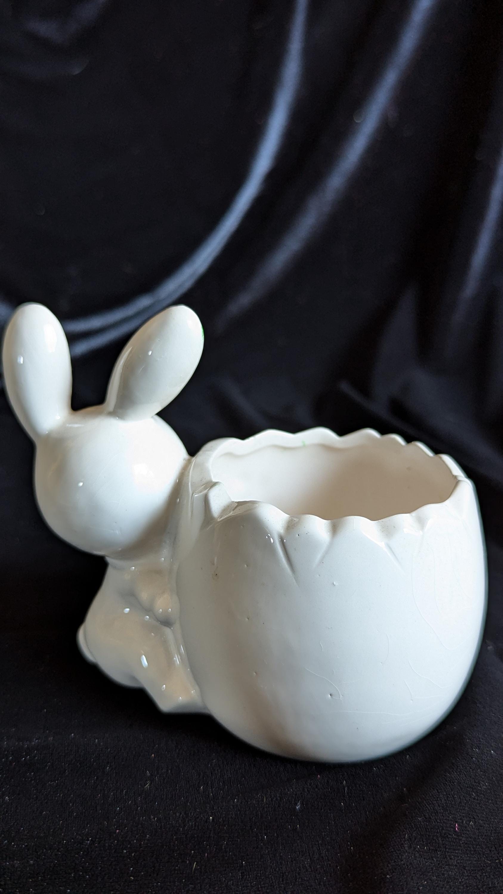 Vintage Lefton China Hand Painted Little Bunny Child With Easter Egg ...