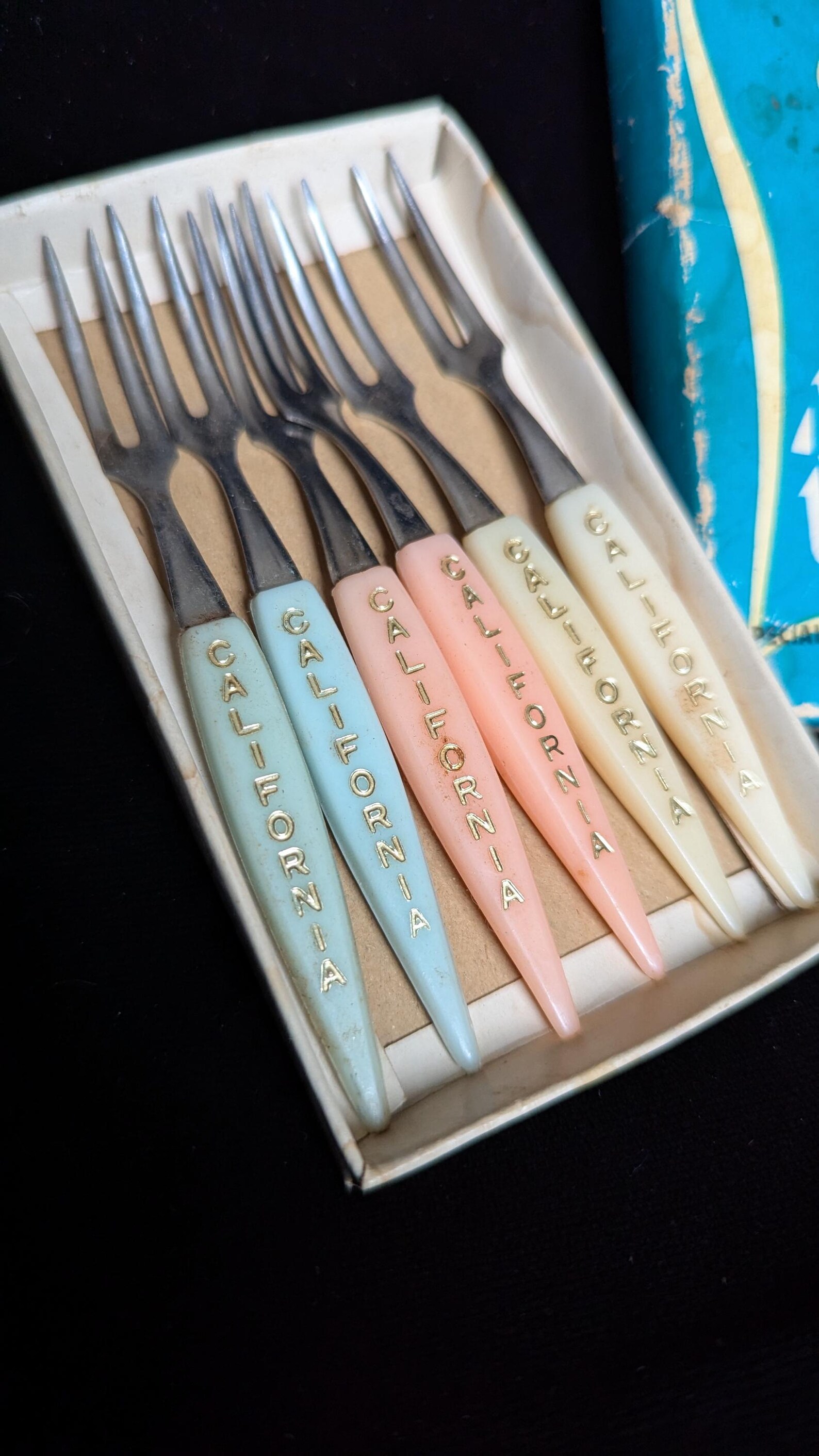Vintage MCM Little Fork "california" 6 Piece Set Cocktail Appetizer ...