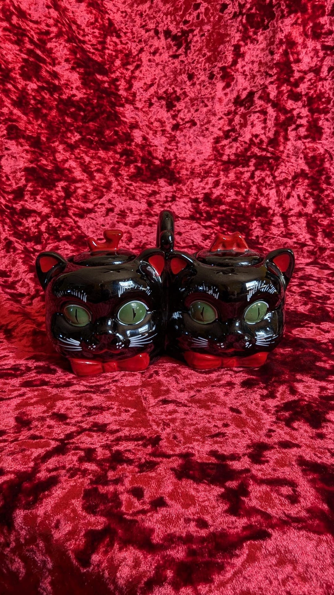 Vintage 1950's Shafford Black Cat Mustard and Jam Caddy - Etsy