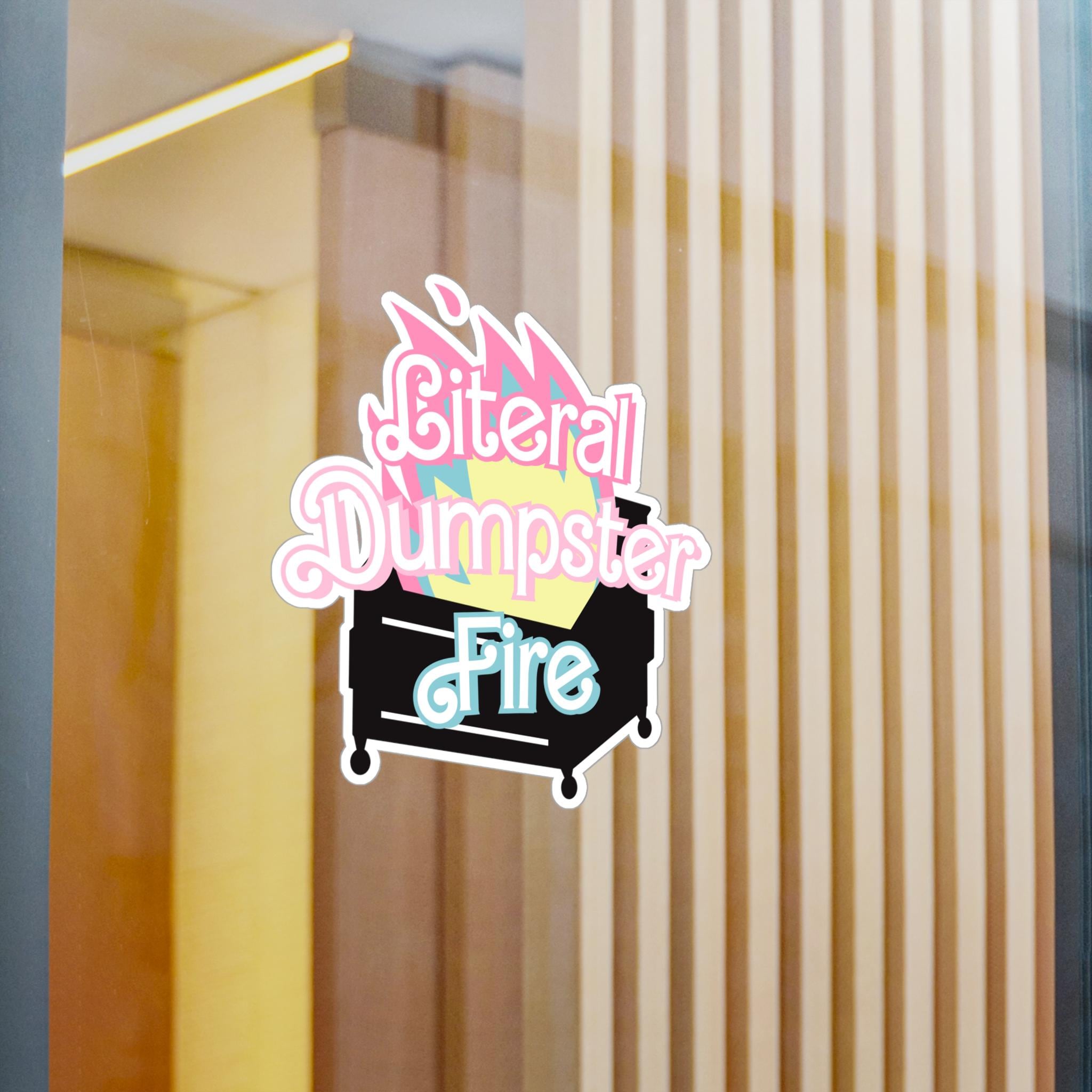 Literal Dumpster Fire Sticker, Water Bottle/car Decal kiss-cut Vinyl Decals - Etsy