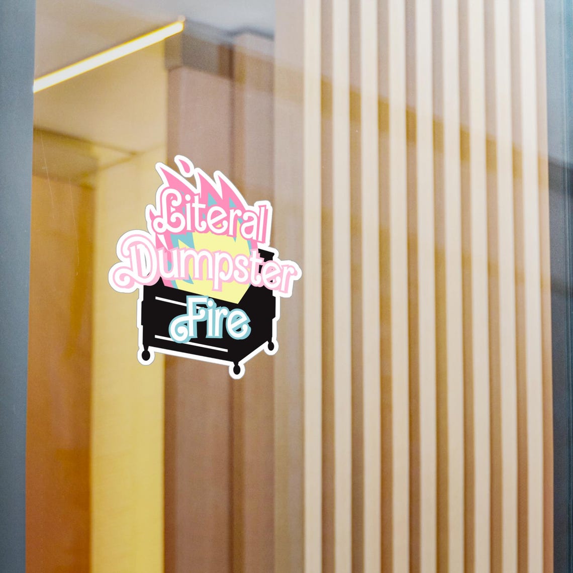 Literal Dumpster Fire Sticker, Water Bottle/car Decal kiss-cut Vinyl ...