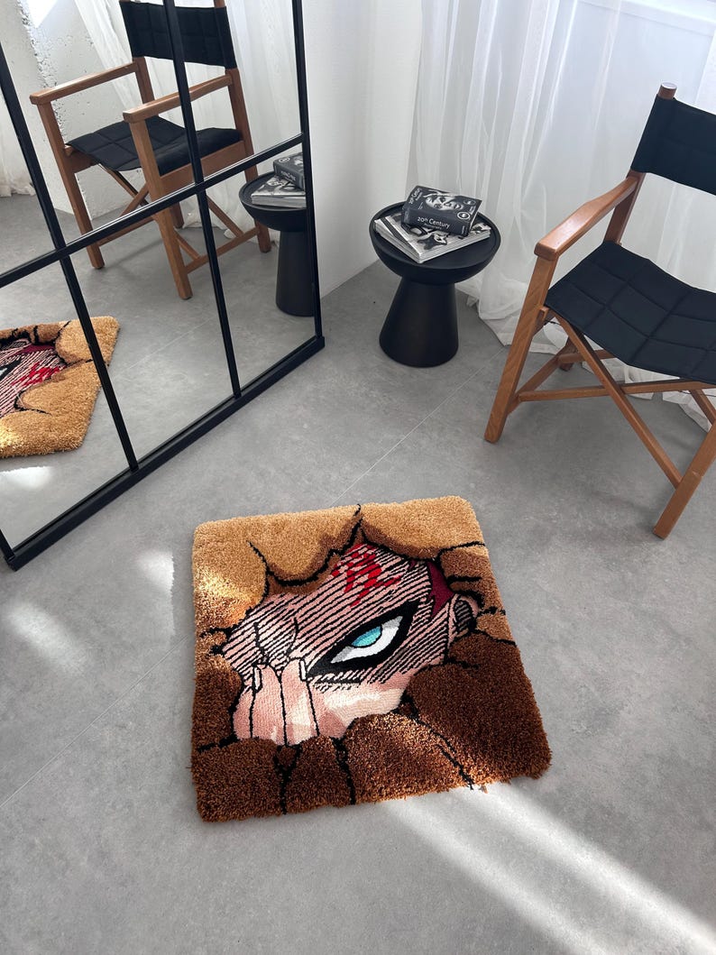 Handmade 3D Anime Rug: Sand Ninja Character Decor - Etsy