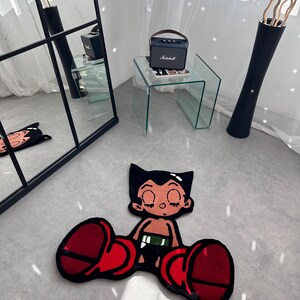 Astronaut Character Rug, Anime Boy, Anime Character Rug, Handmade ...