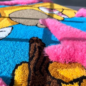 3D Pink Smoke Cartoon Character Rug: Funny Handmade Carpet - Etsy
