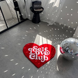 Heart Shape Rug, Self Love Club, Tufted Rug, Handmade, Custom Rug, Home ...