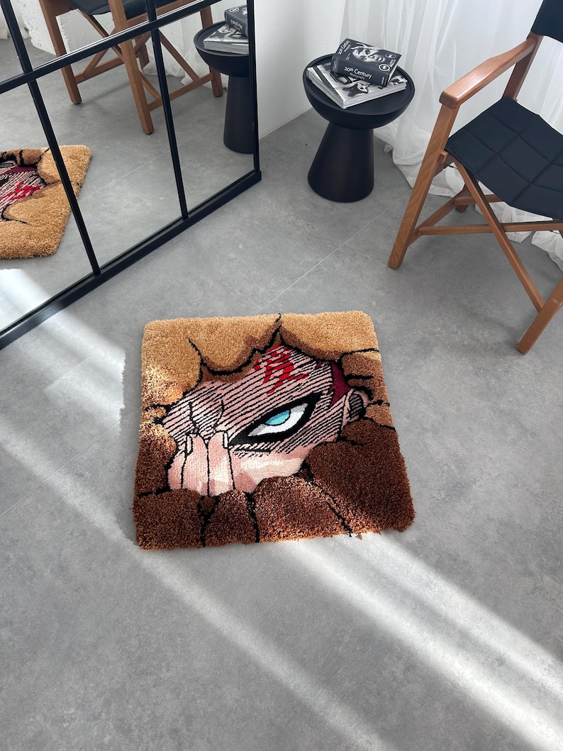 Handmade 3D Anime Rug: Sand Ninja Character Decor - Etsy