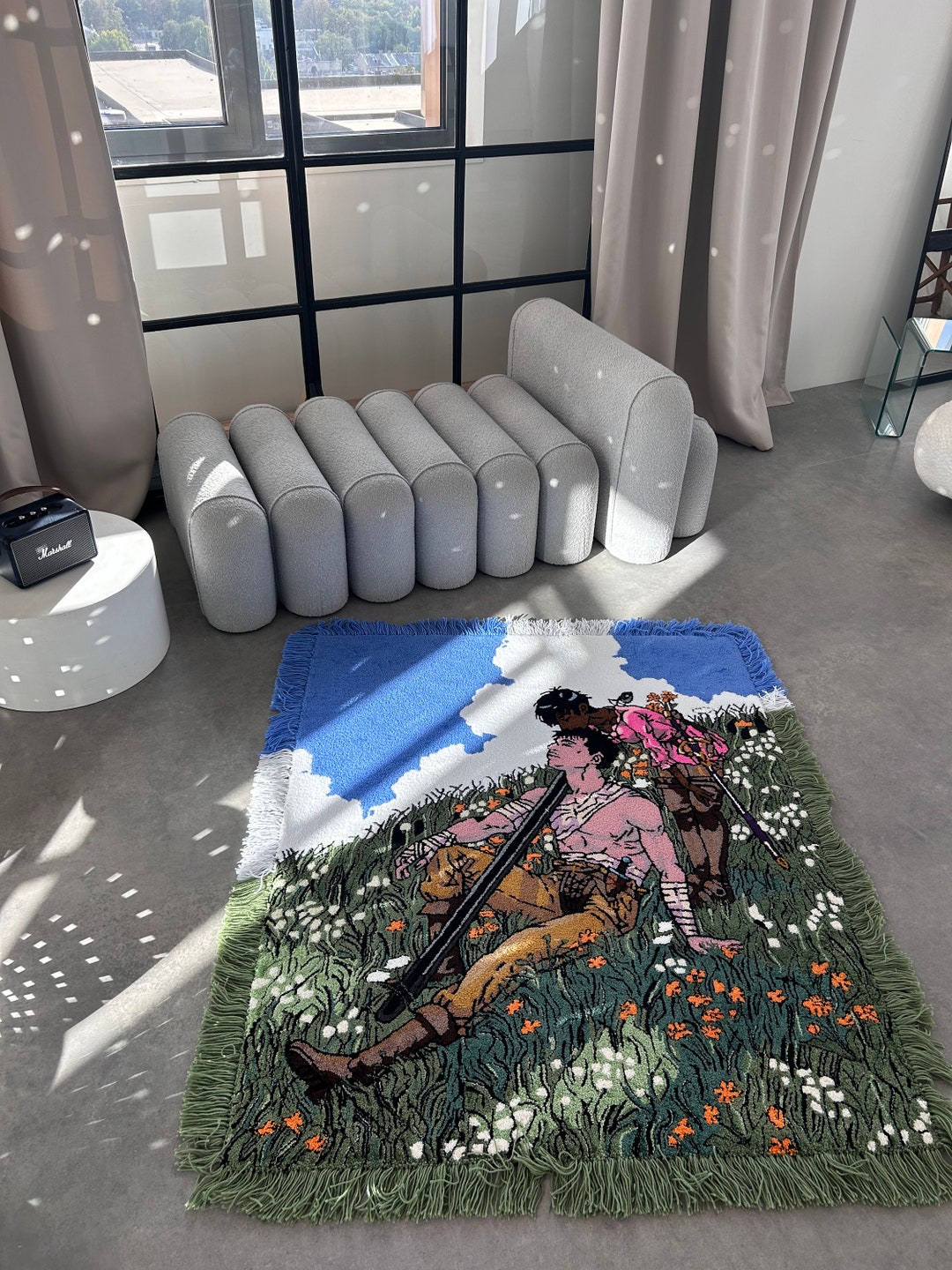 Scandinavian Warrior Guts Sword Popular Anime Character Rug Handmade ...