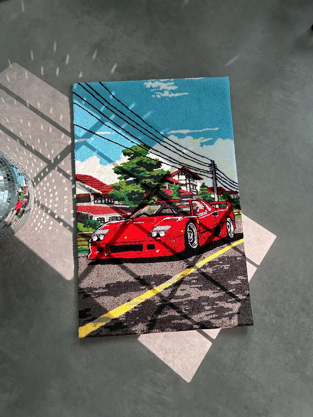 Sport Car Rug, Retro Car Rug, Tufted Soft Rug, Handmade Custom Gift - Etsy