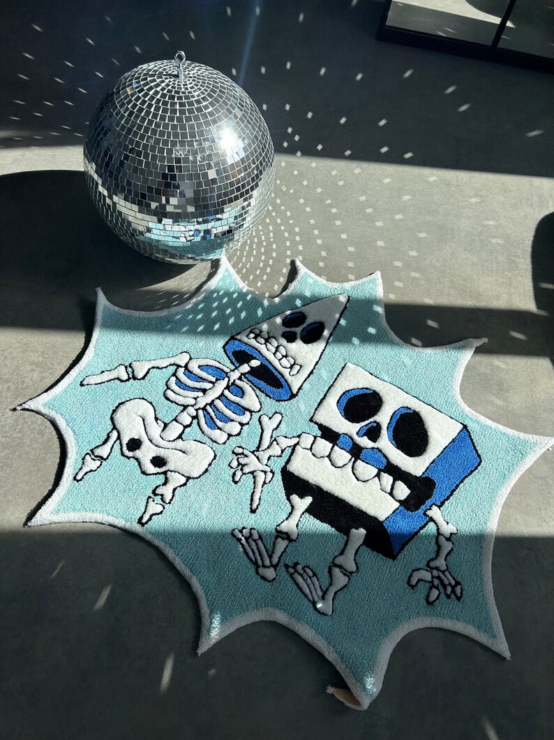 X-ray Skeleton Cartoon Character Rug Handmade Custom 3D - Etsy