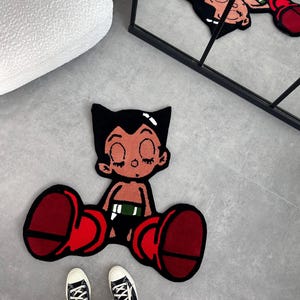 Astronaut Character Rug, Anime Boy, Anime Character Rug, Handmade ...