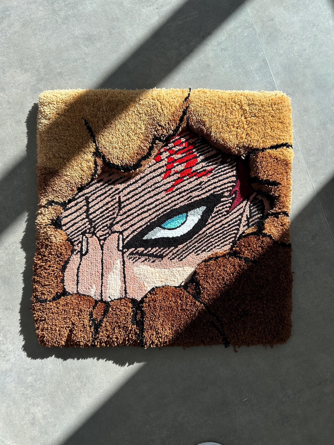 Handmade 3D Anime Rug: Sand Ninja Character Decor - Etsy