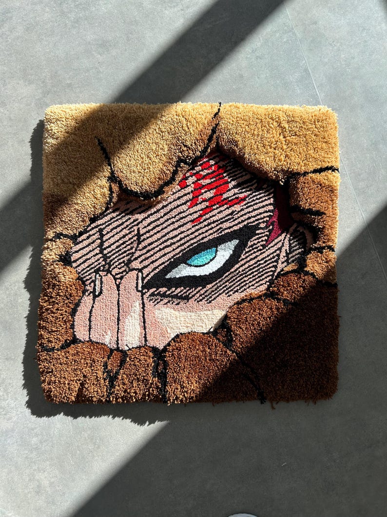 Handmade 3D Anime Rug: Sand Ninja Character Decor - Etsy