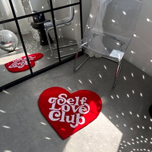 Heart Shape Rug, Self Love Club, Tufted Rug, Handmade, Custom Rug, Home ...