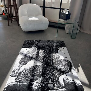 Scandinavian Berserk Rug, Warrior Guts Rug, Sword Rug, Popular Anime ...