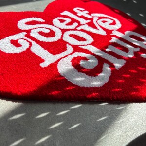 Heart Shape Rug, Self Love Club, Tufted Rug, Handmade, Custom Rug, Home ...