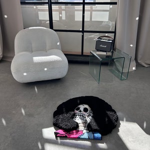 Skeleton Pirate Rug, Anime Character Rug, Handmade, Custom 3D Rug, Home ...