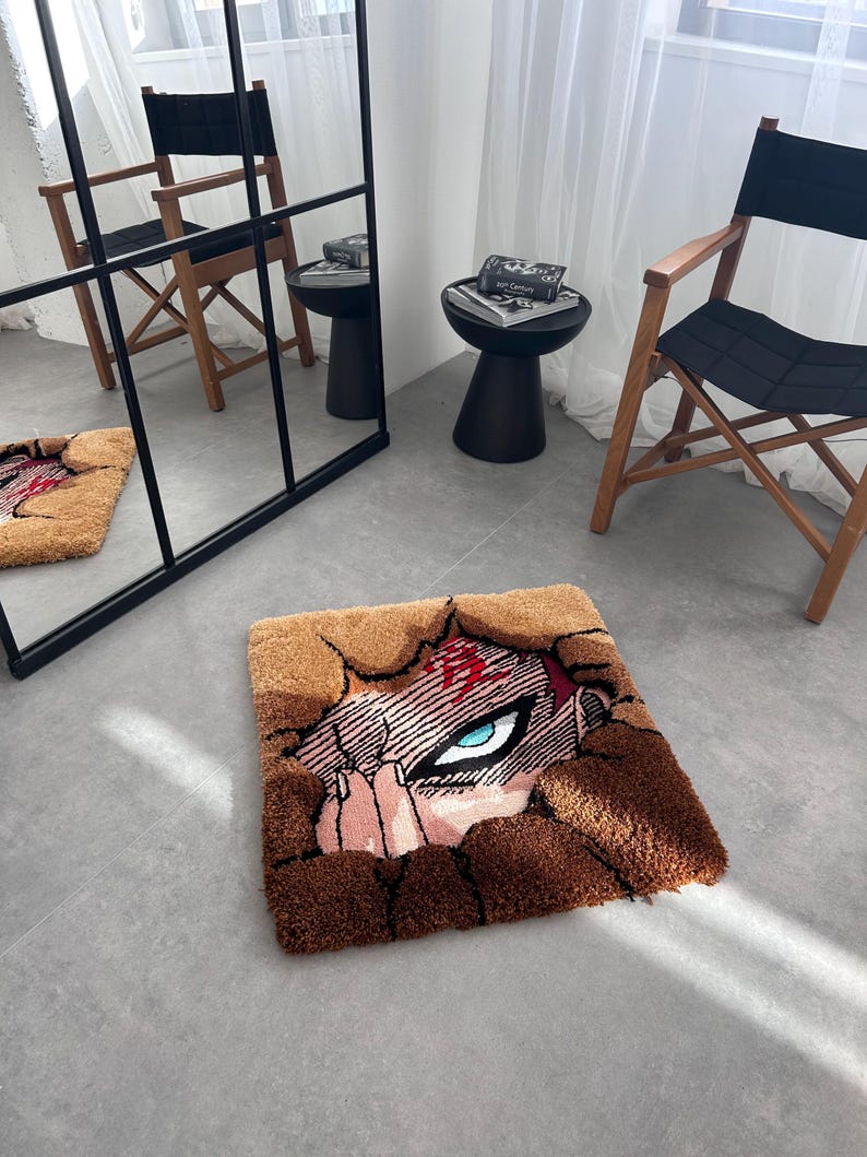 Handmade 3D Anime Rug: Sand Ninja Character Decor - Etsy