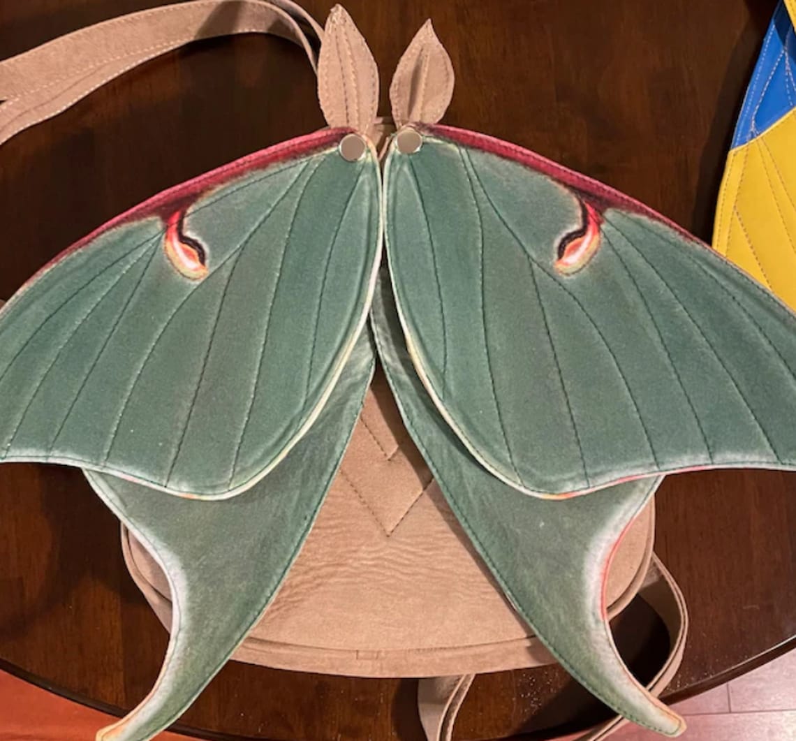 Luna Moth Shaped Convertible Backpack, Insect Purse Fully Customizable ...