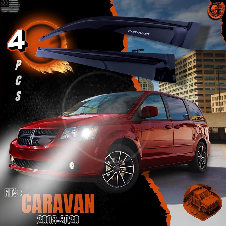 2008-2018 Dodge Caravan Out-channel Auto-visor Side Window Rain ...