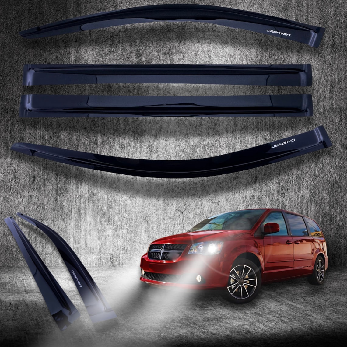 2008-2018 Dodge Caravan Out-channel Auto-visor Side Window Rain ...