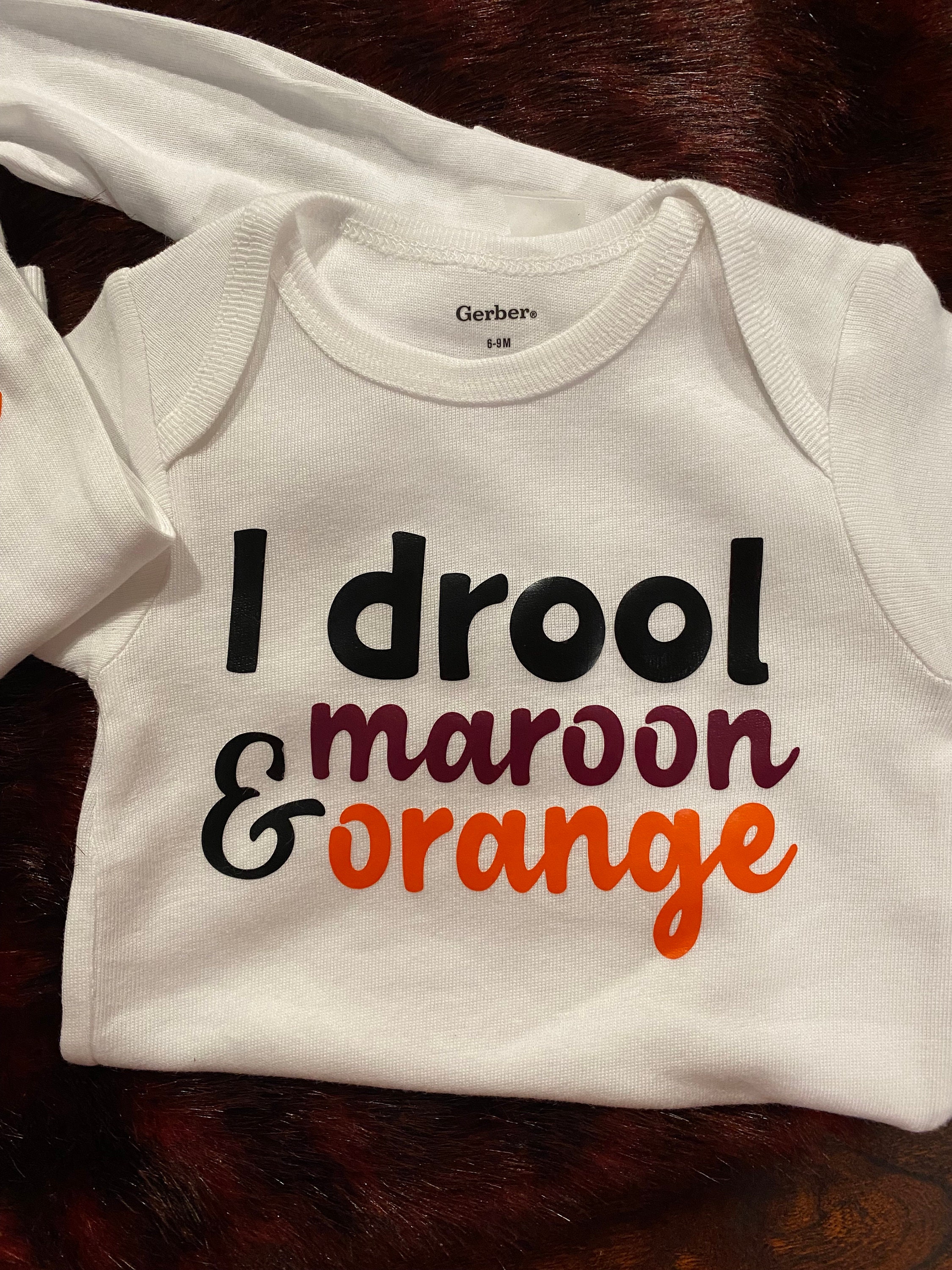 Virginia Tech Hokies Baby Onesie I Drool Maroon & Orange - Etsy