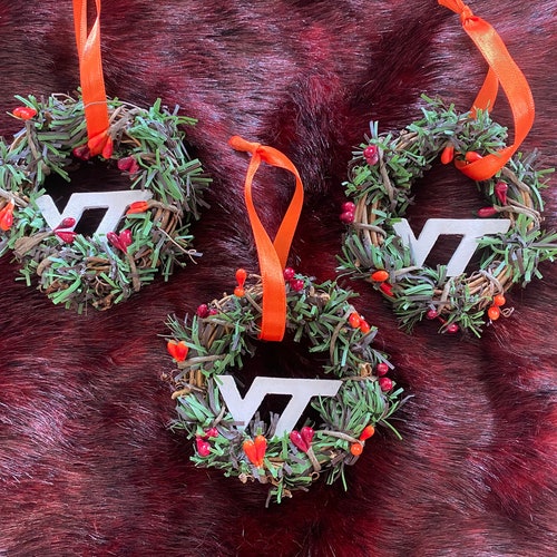 Virginia Tech Mini Grapevine Wreath Tree Ornament - Etsy