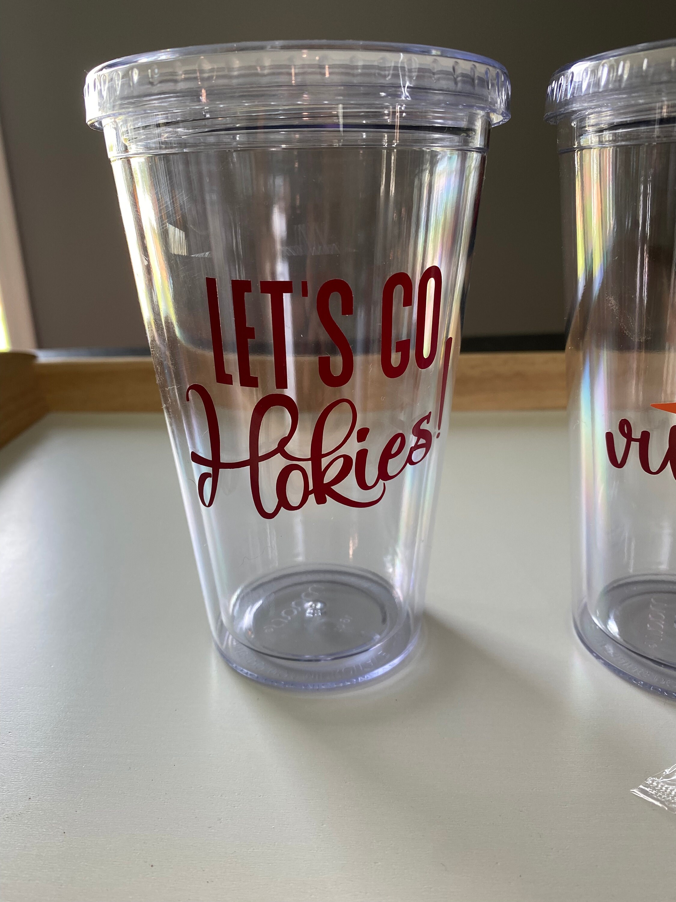 16 Oz. Virginia Tech Clear Acrylic Cup With Lid and Straw - Etsy