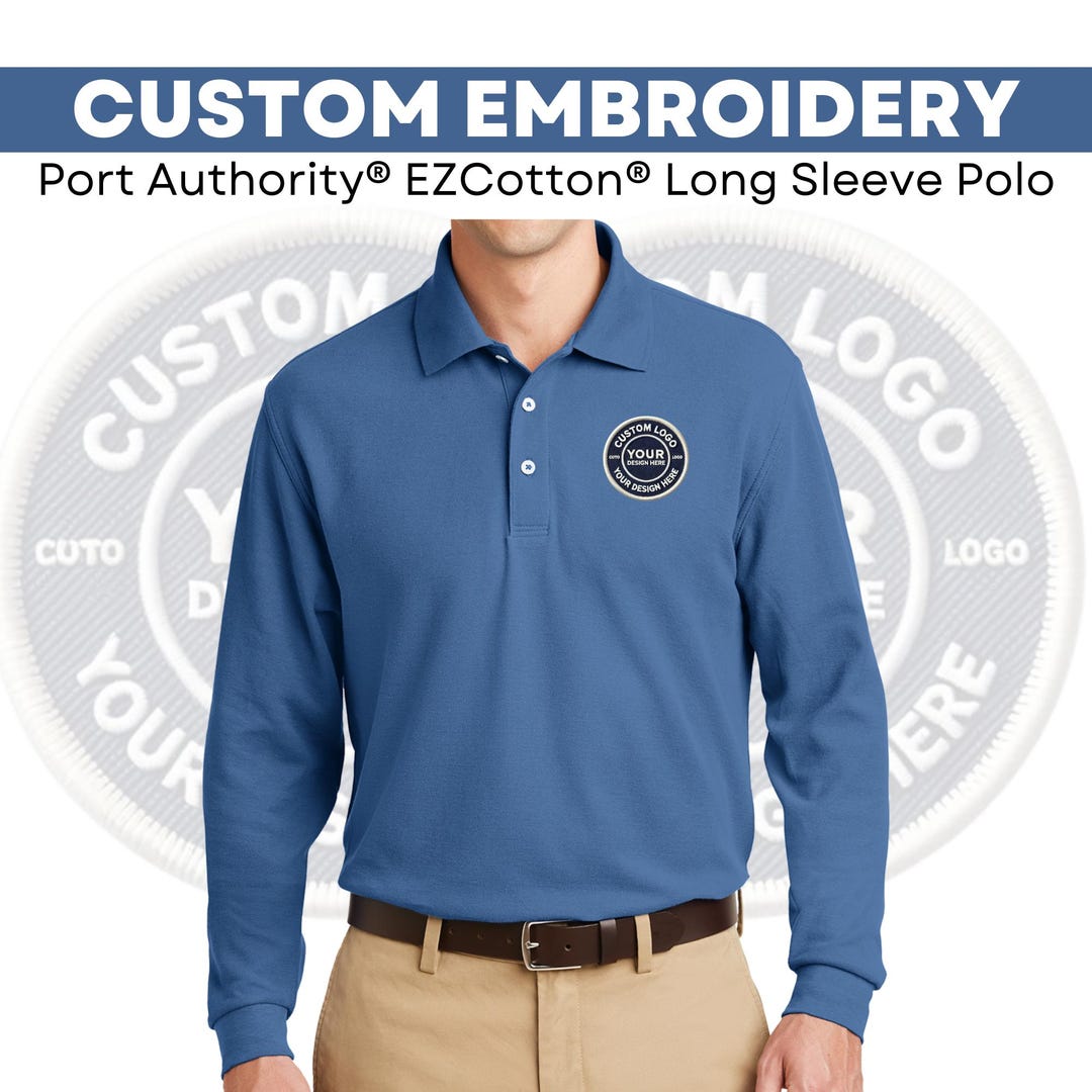 Custom Embroidered Polo | Personalized Classic Long Sleeve Polo ...
