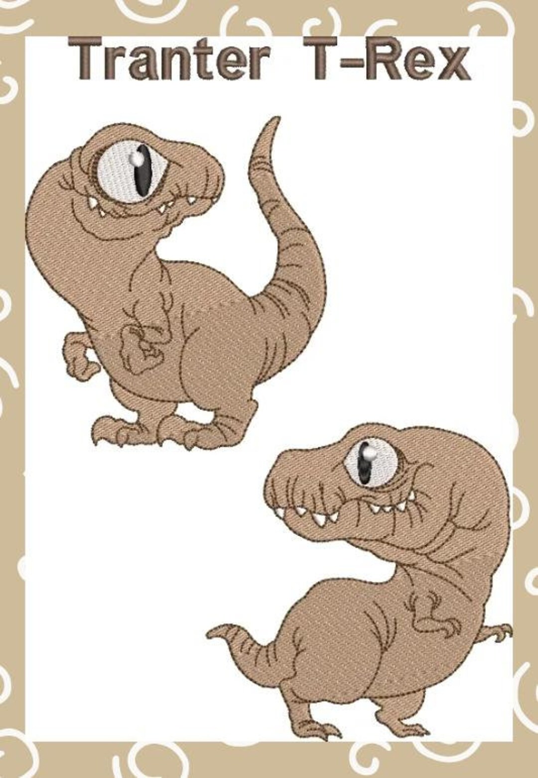 Tranter T-rex Duo Embroidery Designs standard Hoop 126mm X 110mm - Etsy ...