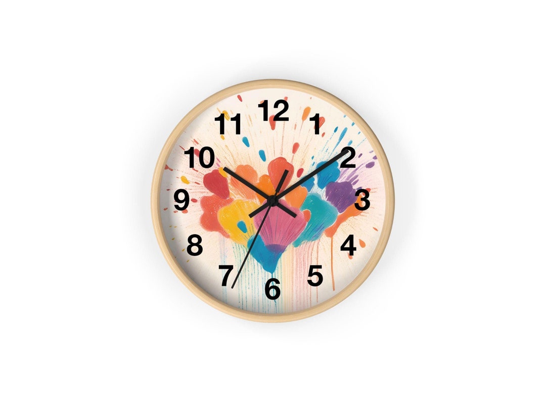 Wooden Frame Wall Clock, Abstract Art Wall Art Decor for Home or Office ...