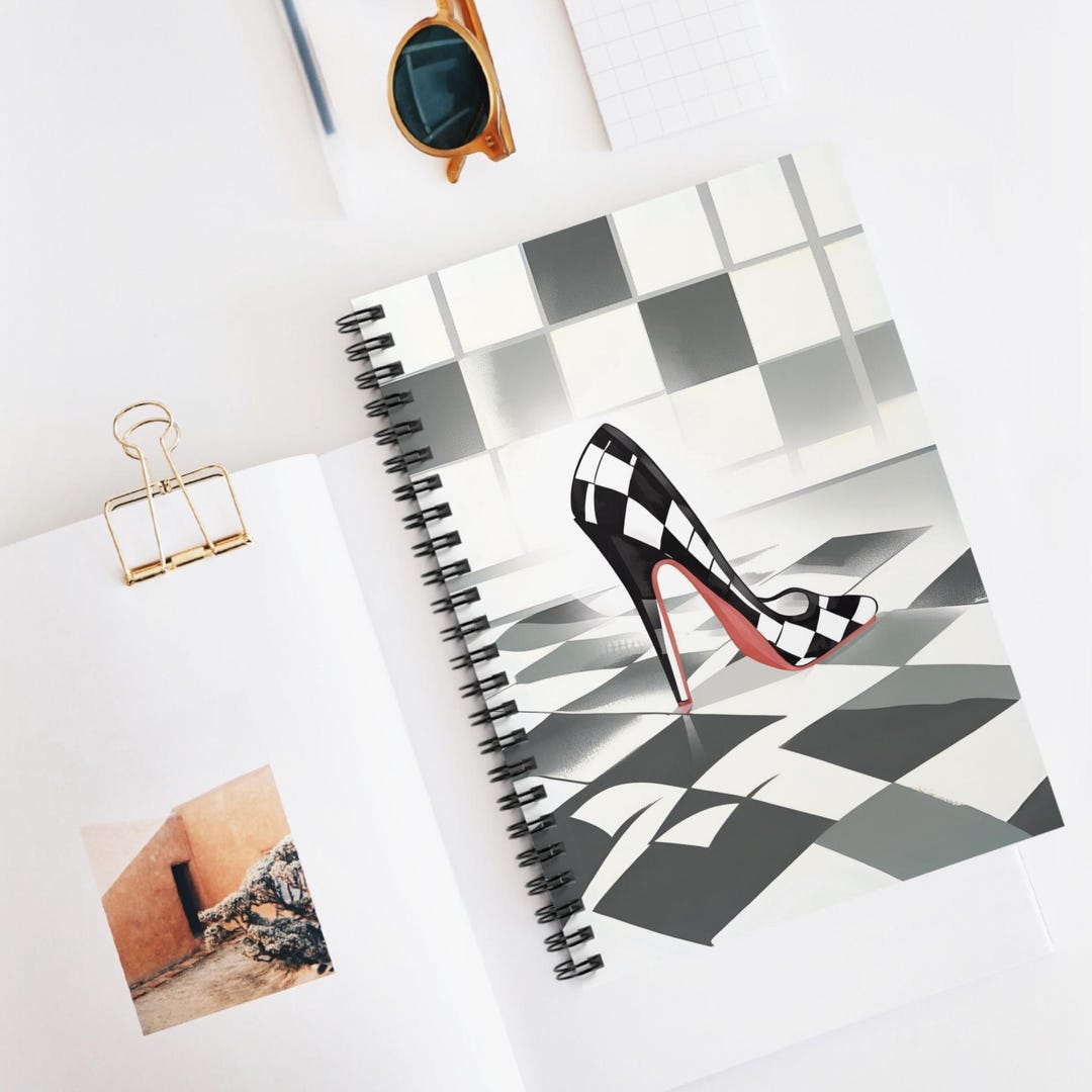 Checkered Print Spiral Notebook Stylish & Functional Journal for School ...