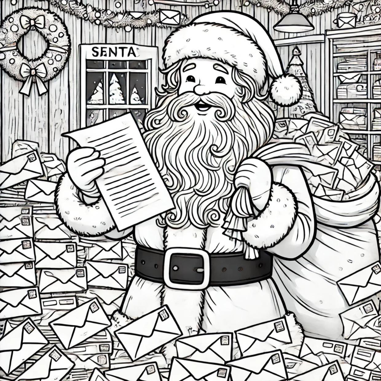 Christmas Funny Santa Coloring Pages for Adult, Christmas Santa Claus ...