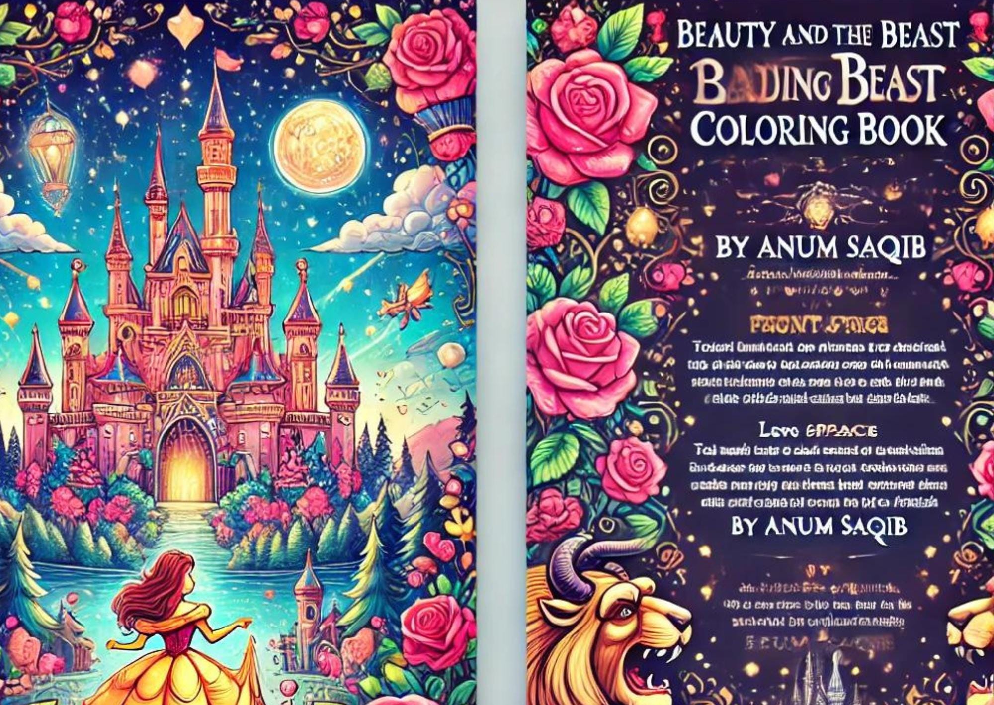 Beauty and the Beast Coloring Book, Printable Fairytale Princess ...