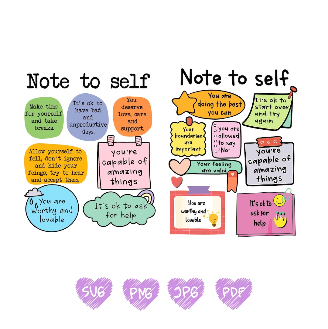 Note to Self Svg Png, Mental Health Matter Png, Motivational Png ...