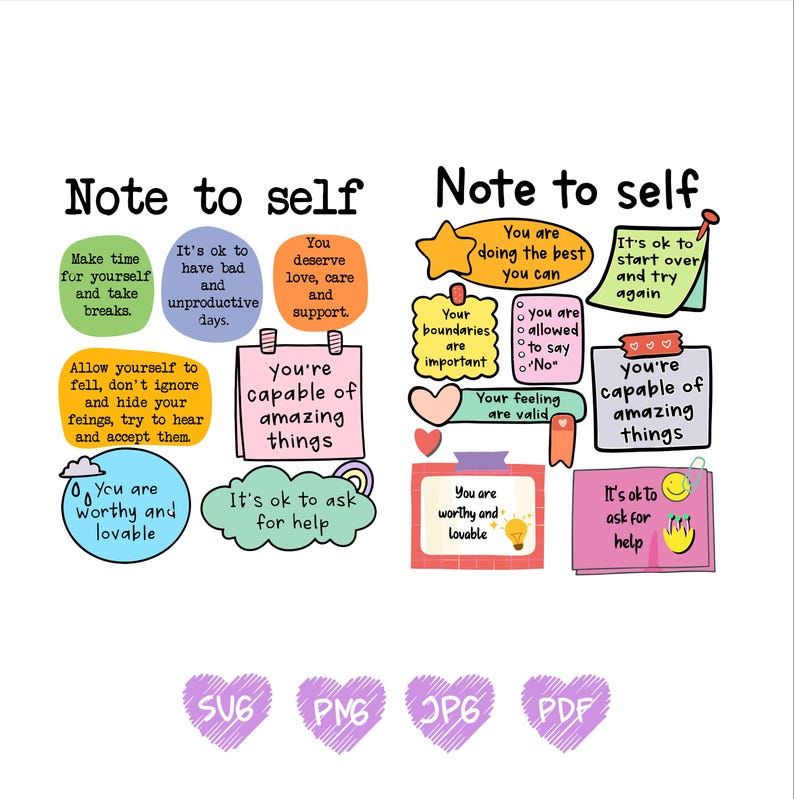 Note to Self Svg Png, Mental Health Matter Png, Motivational Png ...