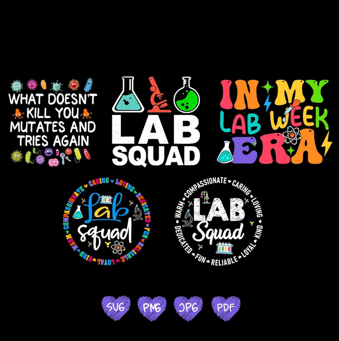 Lab Squad Bundle Svg Png, Lab Week 2025 Medical Laboratory Technician ...