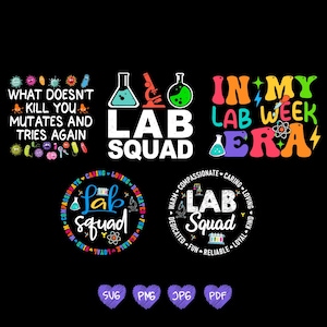 Lab Squad Bundle Svg Png, Lab Week 2025 Medical Laboratory Technician ...
